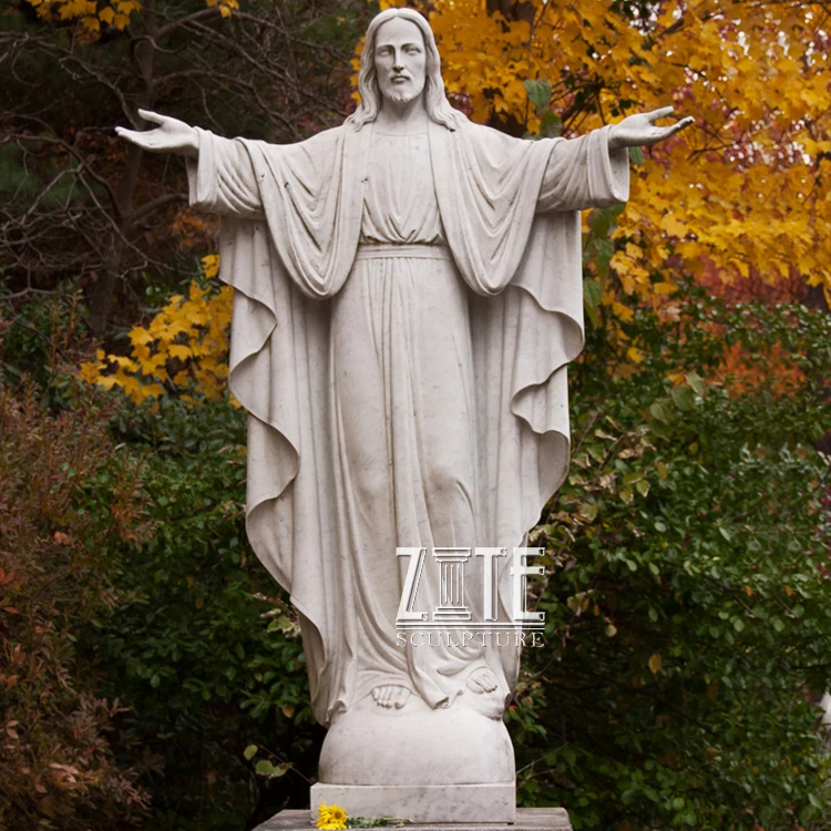 Hand Carved Marble Status Of Jesus Christ With Cross - Buy Status Of ...