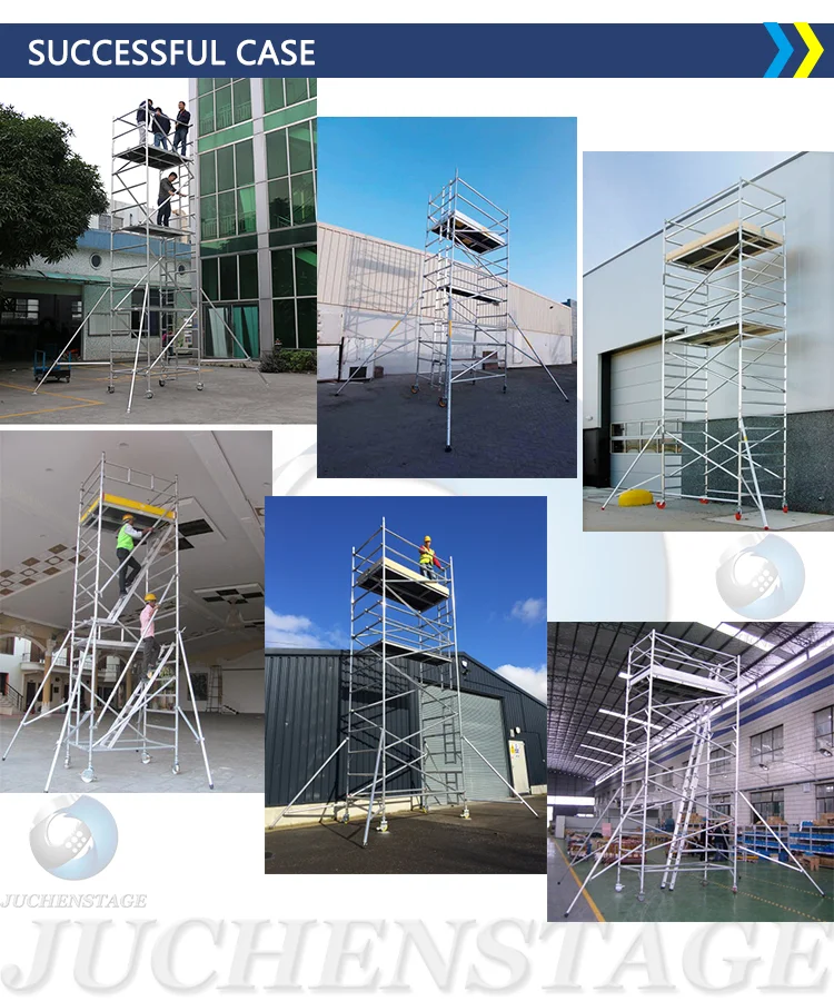 Aluminum Mobile Scaffold Straight Ladder Scaffolding Folding Scaffold ...