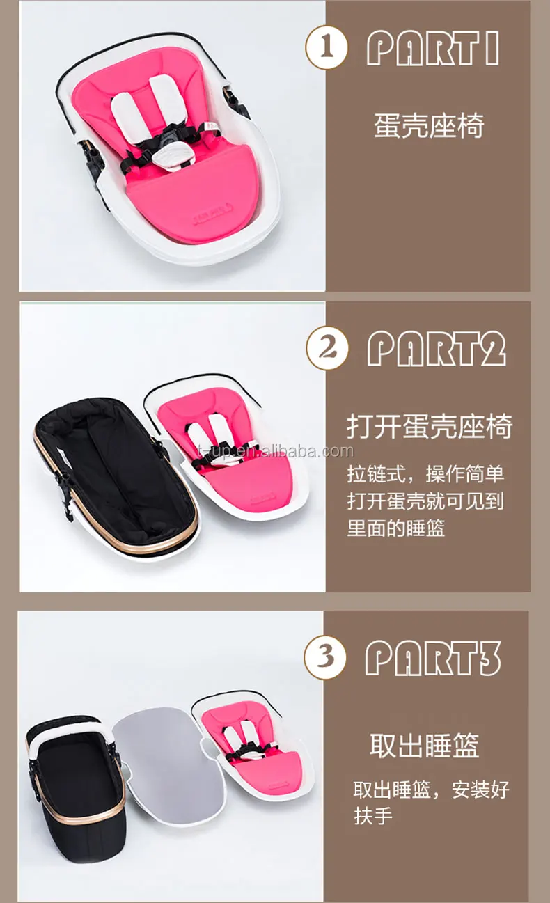 Ce Approved European Standard Baby Trolley 3 In 1 Baby Pram Foldable ...