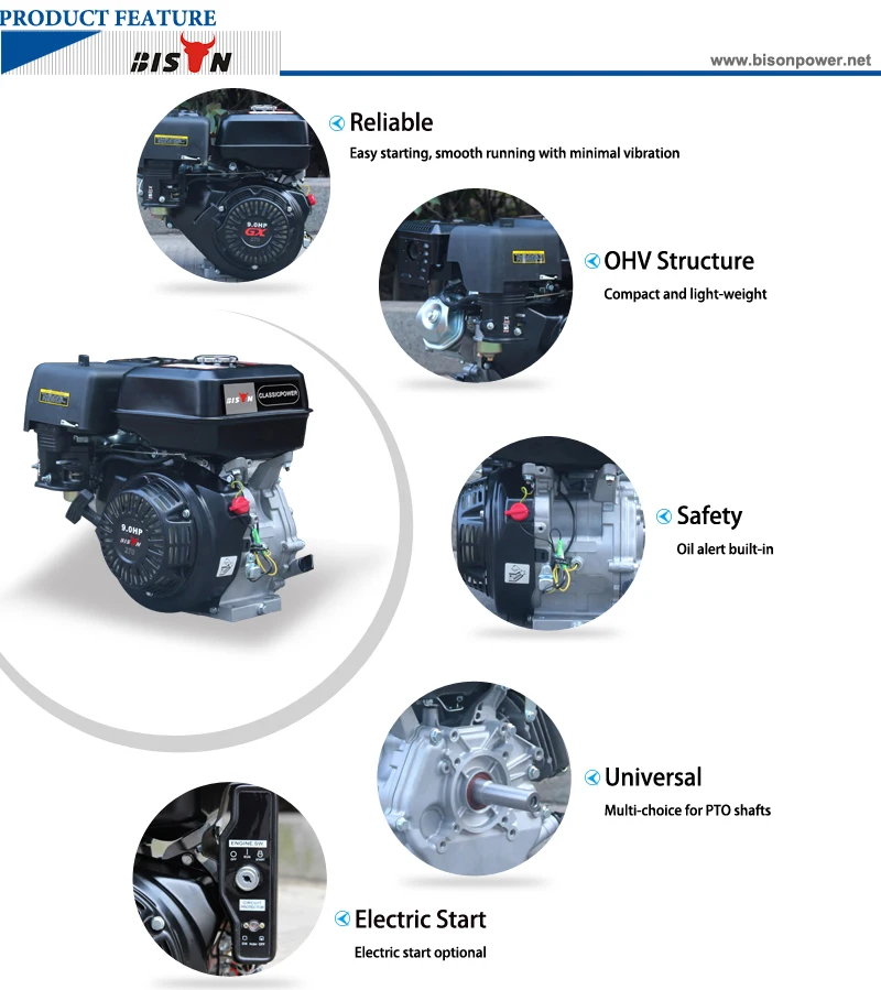 Bison(china) Bs177f 9hp Ohv Structure Gasoline Engine Ultralight ...