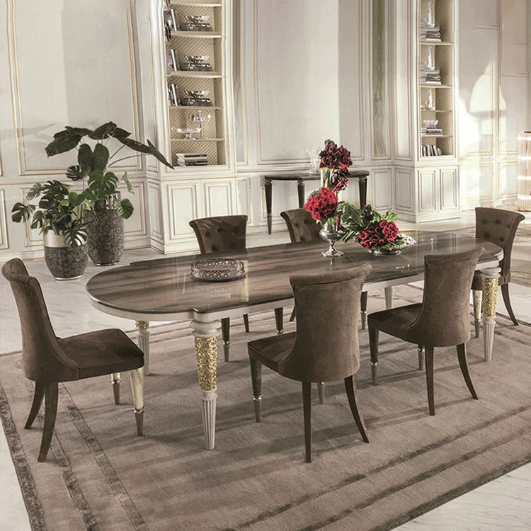 Marble Table For 6 Seter Lobby Furniture Glass Table Contemporary ...