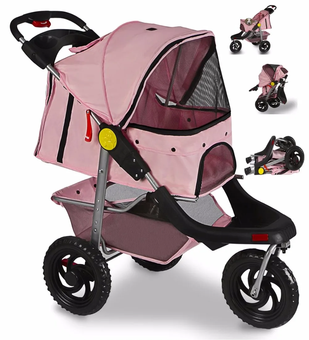 Multiple Colors Pet Stroller,3 Wheels Pet Stroller,Pet Stroller For ...