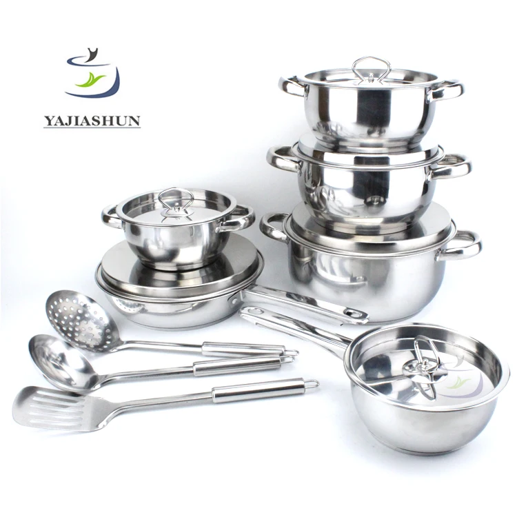 Factory Price Custom Made 15 Piece Nonstick Cooking Pots Stainless ...