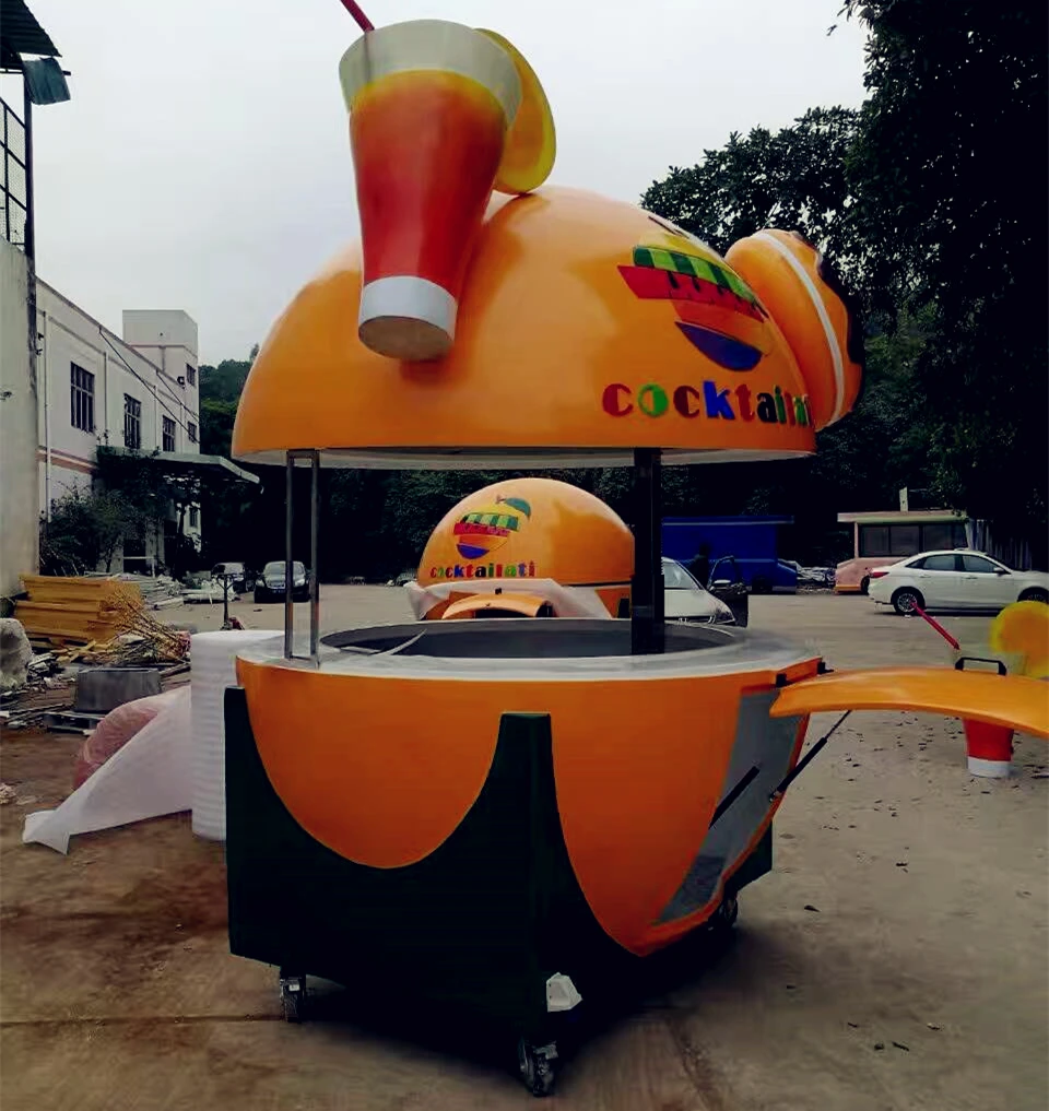 Portable Outdoor Kiosk Orange Shape Juice/coffee Kiosk Fiberglass Food ...