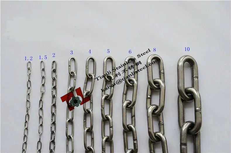 Sus 304 304 Stainless Steel Chain Link 12mm Diameter Din763 Long Link ...