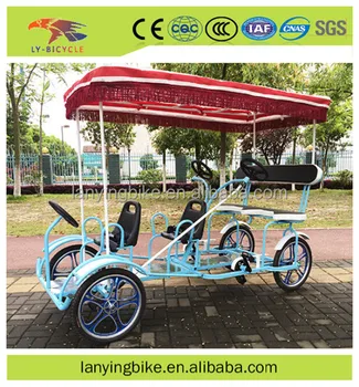 New Design Light Blue 4 Wheel Surrey Tandem Bike For 4 Person ...