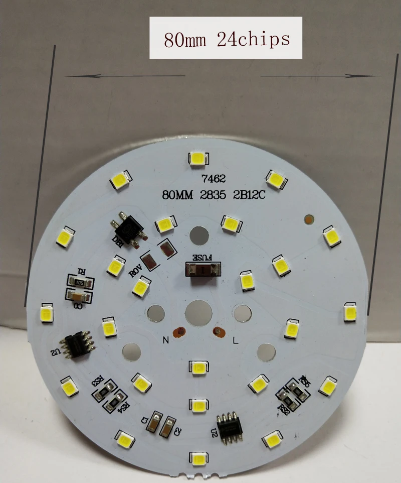 High Voltage 80mm 12w Led Round Pcb Board With 2835 Chip - Buy Led ...