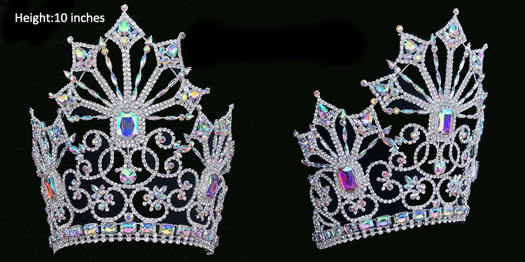 Wholesale Customized Pageant Crown with Rhinestones & Light