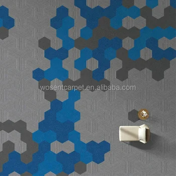 Free Sample Fireproof Hexagon Nylon Stripe Pvc Backing Carpet Tile ...