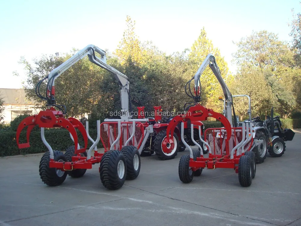 Sunco Machine Log Trailer with Crane - Efficient Wood Loading