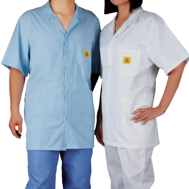 Esd Uniform Anti Static Short Sleeves Shirt Comfortable Cotton Fabric ...