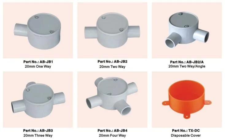 Yueqing* Pvc Round Junction Box 20mm 2way* Electrical Shallow Junction ...