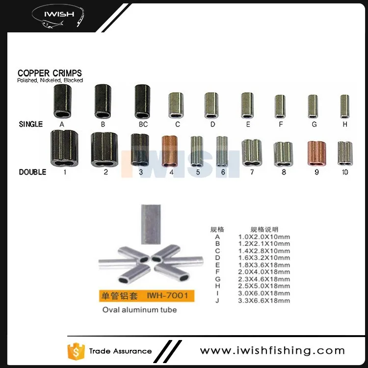 American Fishing Wire Barreled Leader Sleeves Mini Single Aluminum ...