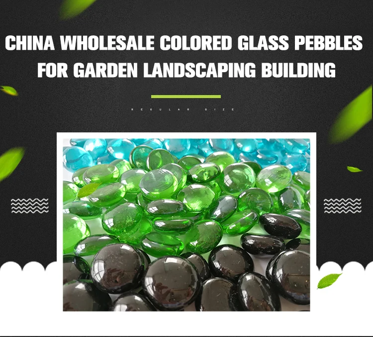 Color Glass Pebbles Polished Glass Pebble For Landscaping Decorative ...