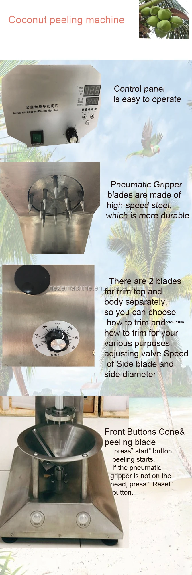 Green Coconut Peel Cutting Machine Peeling Machine for Coconut Green ...