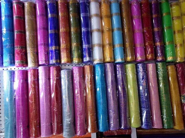 21 Inch Metallic Deco Poly Mesh Rolls for Christmas Wreath