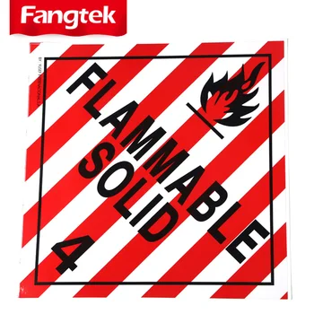Caution Flammable Solid Dangerous Goods Shipping Container Label ...