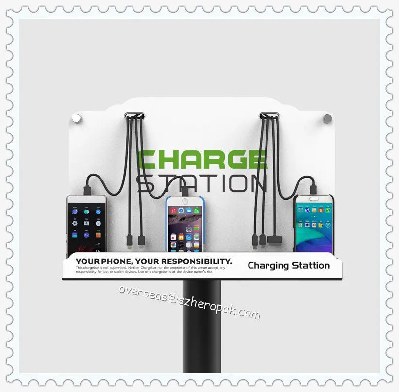 New Arrival Mobile Phone Charge Station Advertising Charge Box Station ...