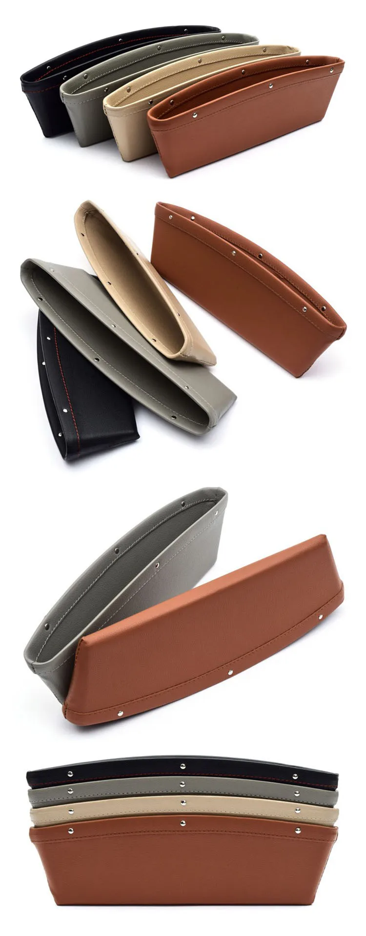 Premium Pu Leather Auto Console Filler Box Car Side Seat Gape Organizer ...