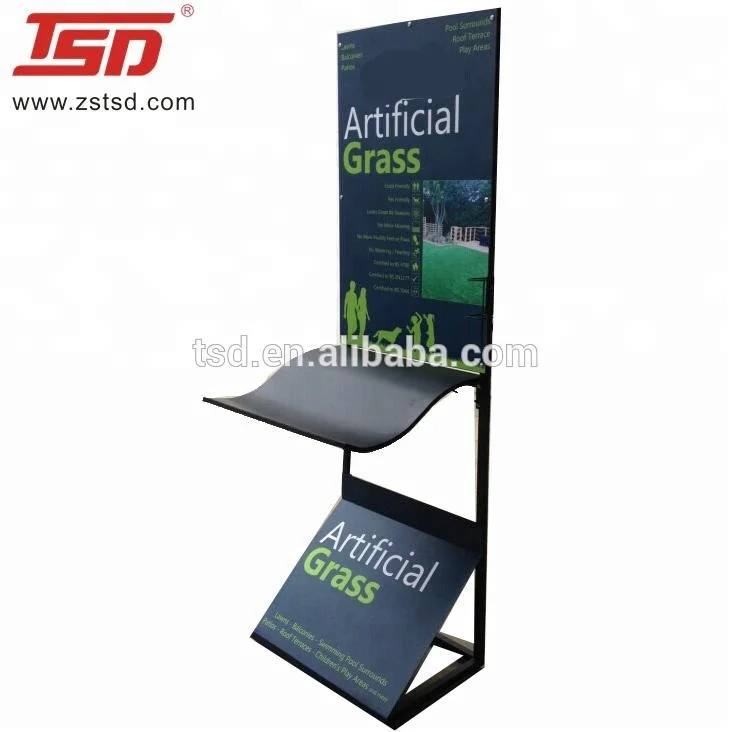 Custom Garden Shop Pos Cardboard Artificial Grass Display Stand