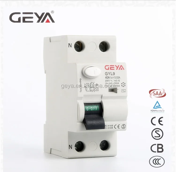 Geya Gyl9 Id Rccb Elcb 10ka Residual Circuit Device Rcd 10ma30ma 100ma ...