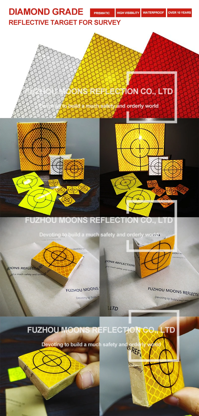 High Quality 3M Diamond Grade Reflective Survey Targets