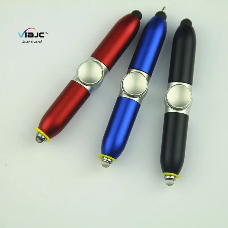 Multifunctional Mini Plastic Finger Fidget Spinner Stylus Pen With Led ...