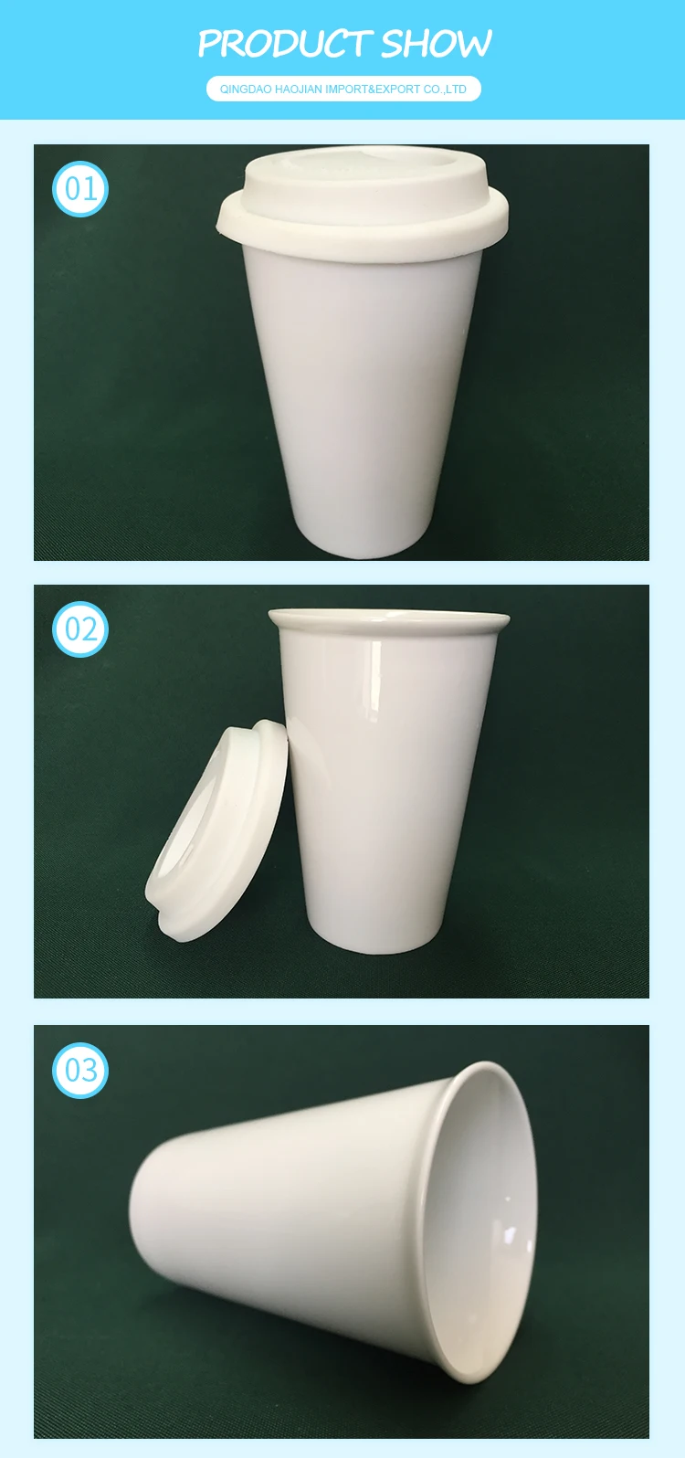 Two Layer Sublimation Ceramic Coffee Travel Mug With Lid - Buy ...