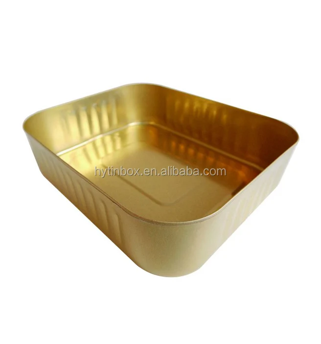 Food Grade Large Size Gold Color Metal Tin Baking Pans - Buy Metal Tin ...