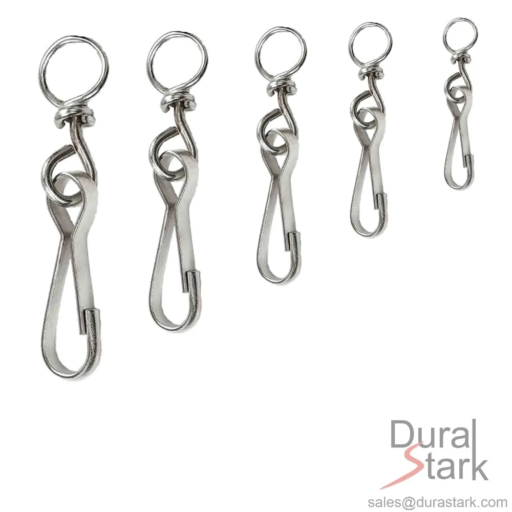Simplex Haken Mit Wirbel Stahl Vernickelt Snap Hook - Durastark Marine Hardware
