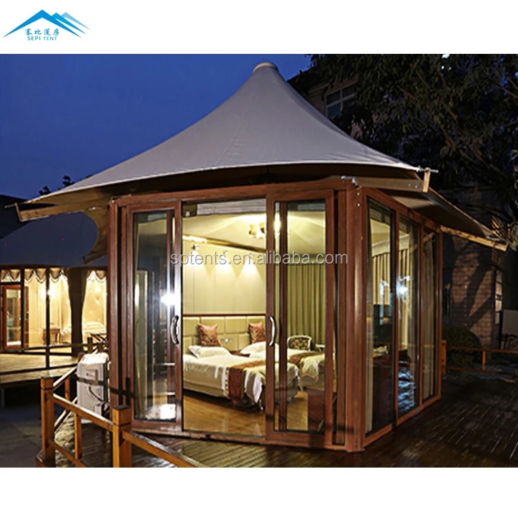 Prefab Outdoor House Luxury PVDF Material Safari Tent Camping Tents for ...