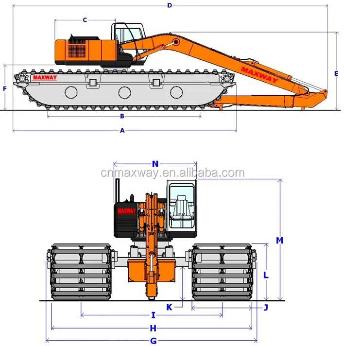 320d Float Excavator With Side Pontoon And Hydraulic Spud,Additional ...