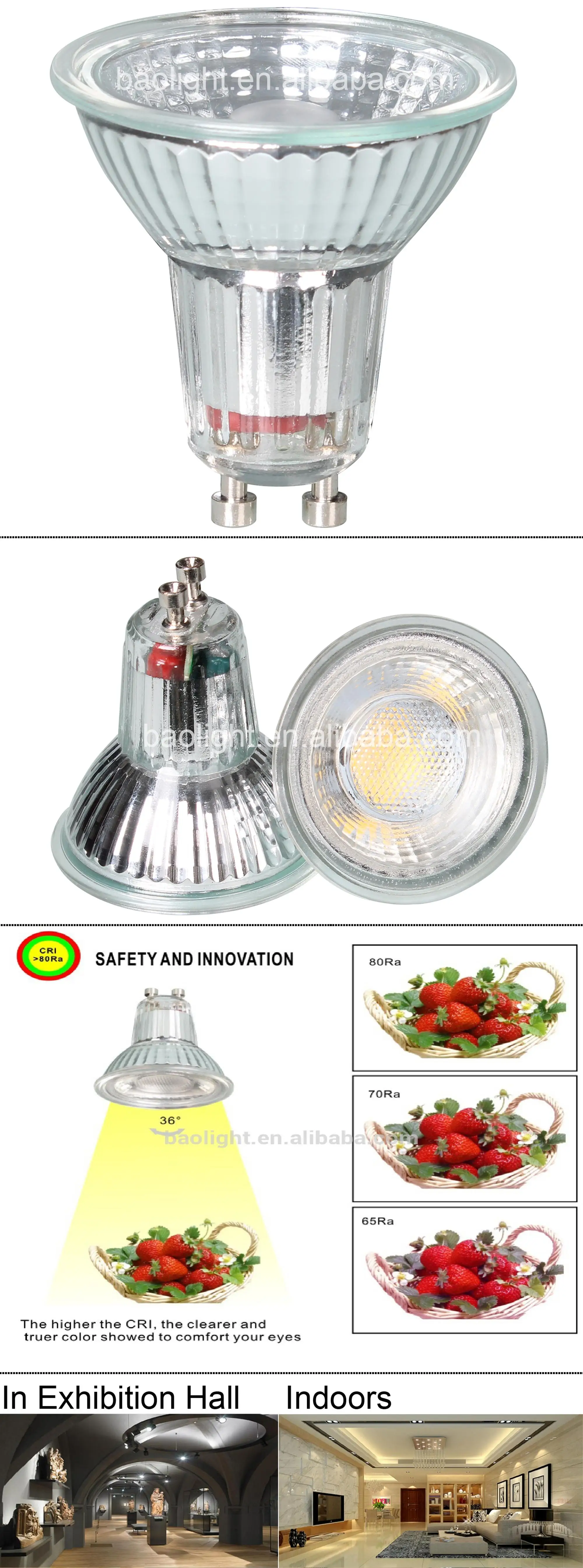 High Quality 15 30 45 Degree Beam Angle Rohs Super Bright Cob Glass ...