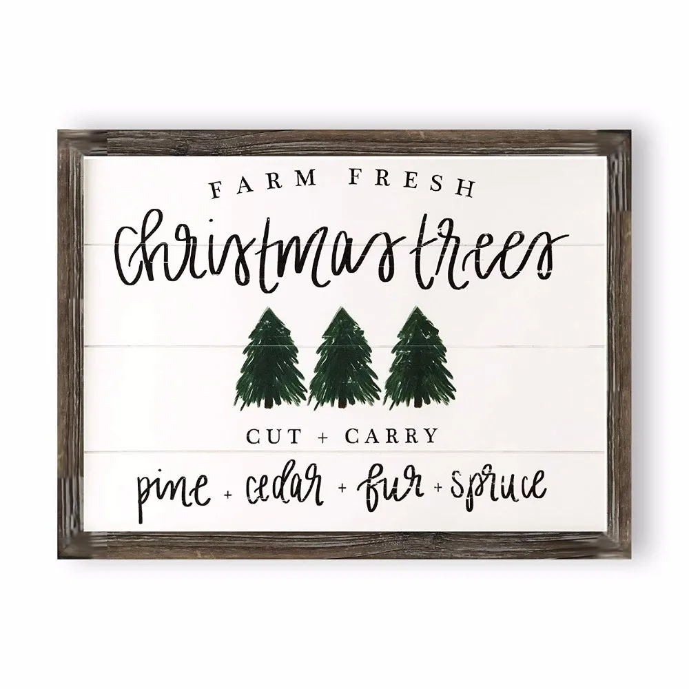 Christmas Trees Shiplap Wood Sign Handmade Wall Hanging Home Decor ...