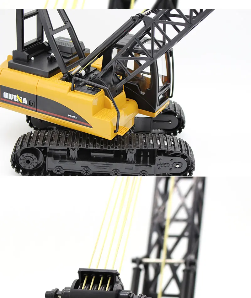 1:14 HUINA 1572 2.4G 15CH Die-cast Tower Grab Construction Toys Rc ...