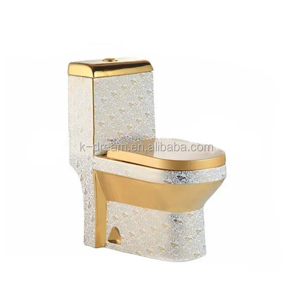 Modern Gold Color Toilet One Piece Ceramic Bathroom Golden Wc - Buy ...