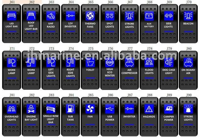 4x4 Custom Off Road Rocker Switch With Labels - Buy Off Road Rocker ...