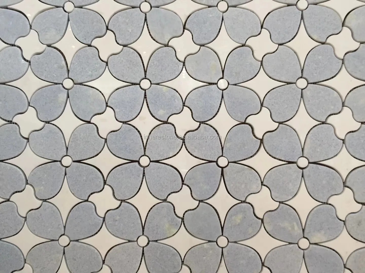White And Blue Marble Flower Mosaic Tile For Bathroom Tile - Buy Marble ...