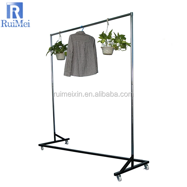 Industrial Pipe Clothes Rack Double Rail Pipe Clothing Garment Rack ...