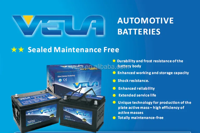 Vela Battery Excavators Battery High Capacity Dry Charged N120 Car ...
