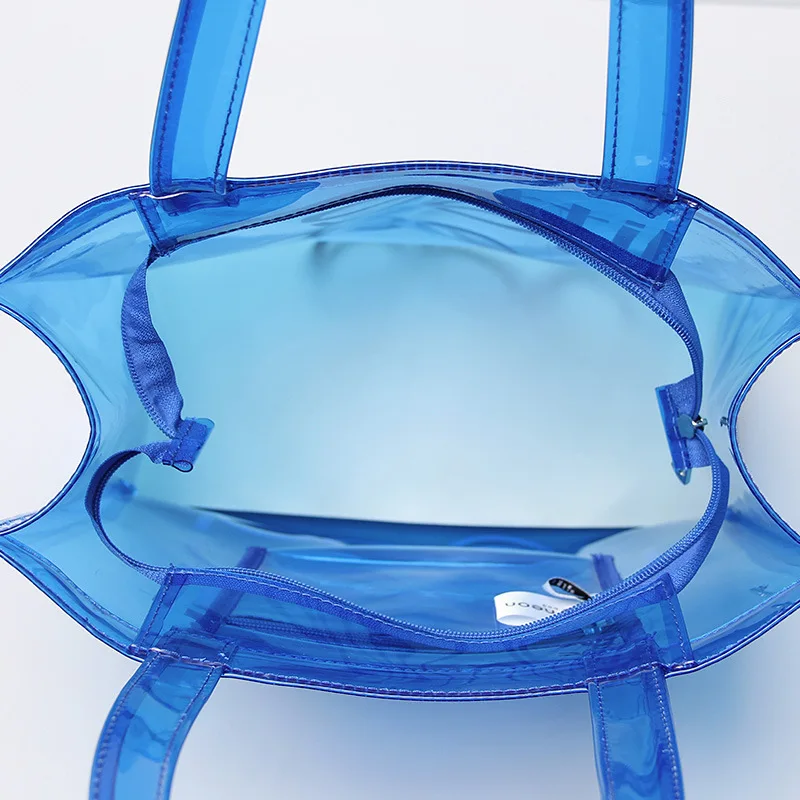 Transparent Clear Pvc Shopping Bag With Handle Waterproof Beach Pvc ...