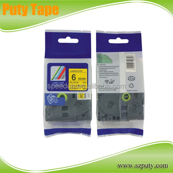 Puty 6mm/9mm/12mm/18mm/24mm/36mm Compatible Laminated Label Tape Black ...
