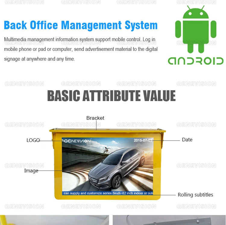 22 Inch Ceiling Mounting Auto Lcd Video Monitor Flip Down Display Bus ...