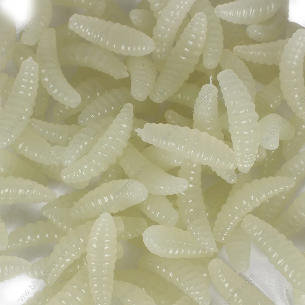 2cm Bread Worm Bait Soft Plastic Bug Bionic Grubs Trout Fishing Lure ...