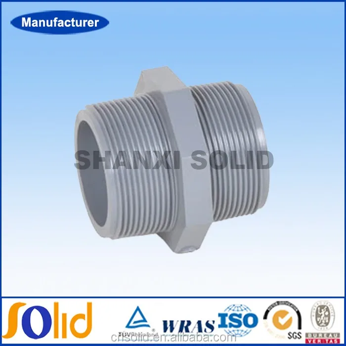 Plastic Pipe Fitting Pvc Double Male Threaded Adaptor - Buy Pvc Double ...