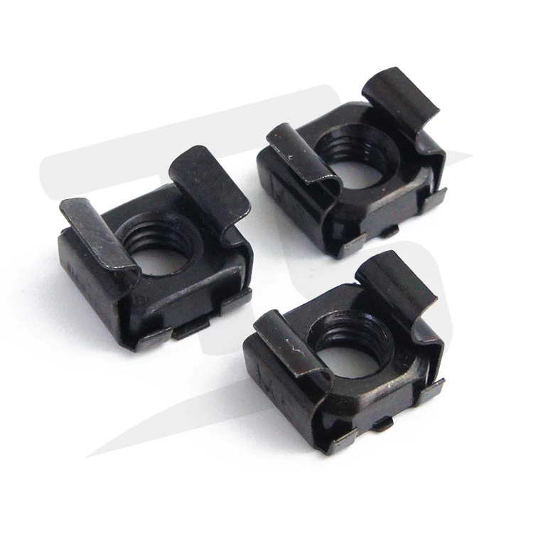 Network Cabinet PDU Rack M6 Black Zinc Plated Spring Steel Cage Nut