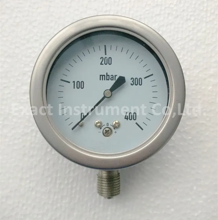 2.5" All Stainless Steel Low Pressure Mbar Low Pressure Gauge - Buy ...