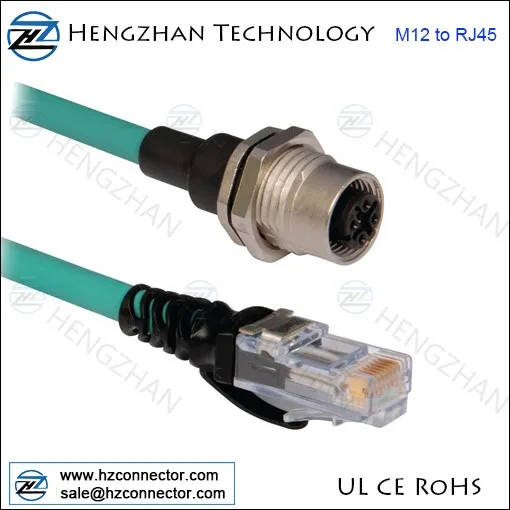 Profinet Cable Plugs Conector M12 D-coding Male Connector To Rj45 Male ...