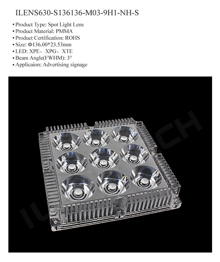 3 Degree Led Optical Lens Ultra Narrow Beam Stage Light Led Lens With ...