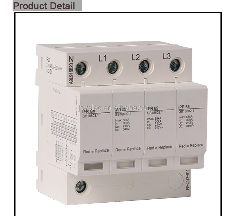 Surge Protective Device 3p+n 65ka 340v Protective Equipment Ipr20/40/65 ...